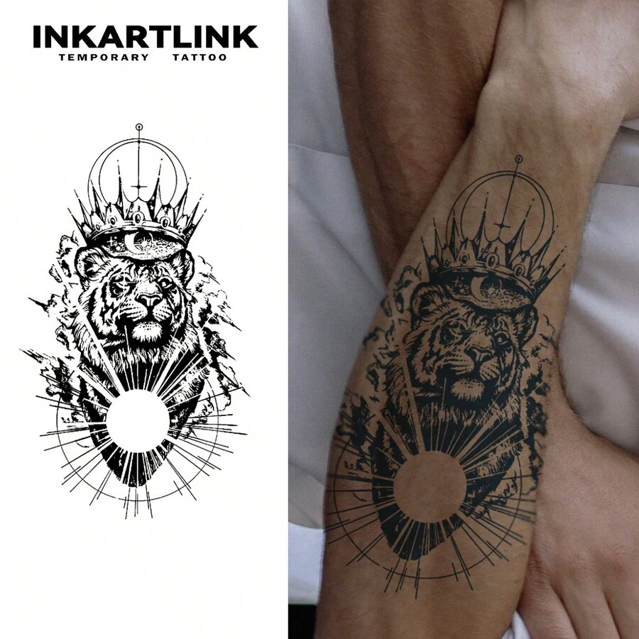 INKARTLINK INKARTLINK Revolutionary Technology Tattoo, Semi-Permanent Tattoo, Tiger, Realistic ...