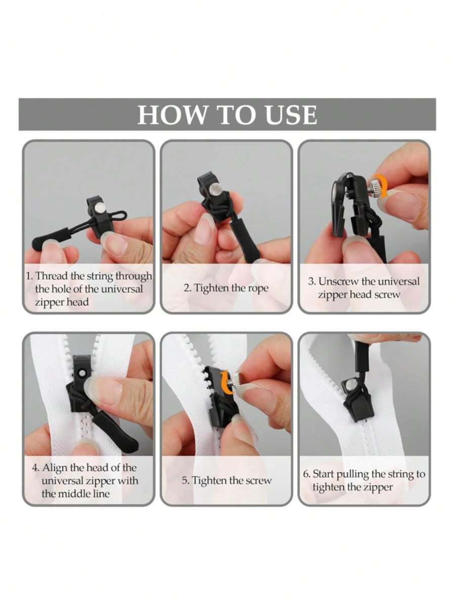 Zipper Repair Kit, 12 Pcs Universal Replacement Instant Zipper Fix ...