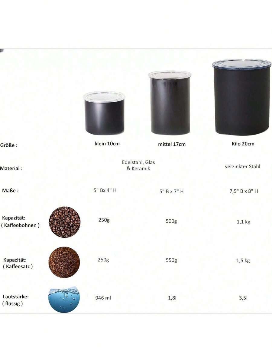 Airscape Kilo Coffee Storage Canister - Large Food Container Patented ...