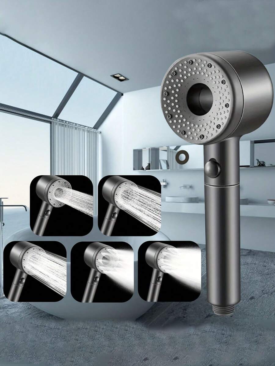 High-Pressure Handheld Shower Head With 5 Modes - Wall-Mounted ...