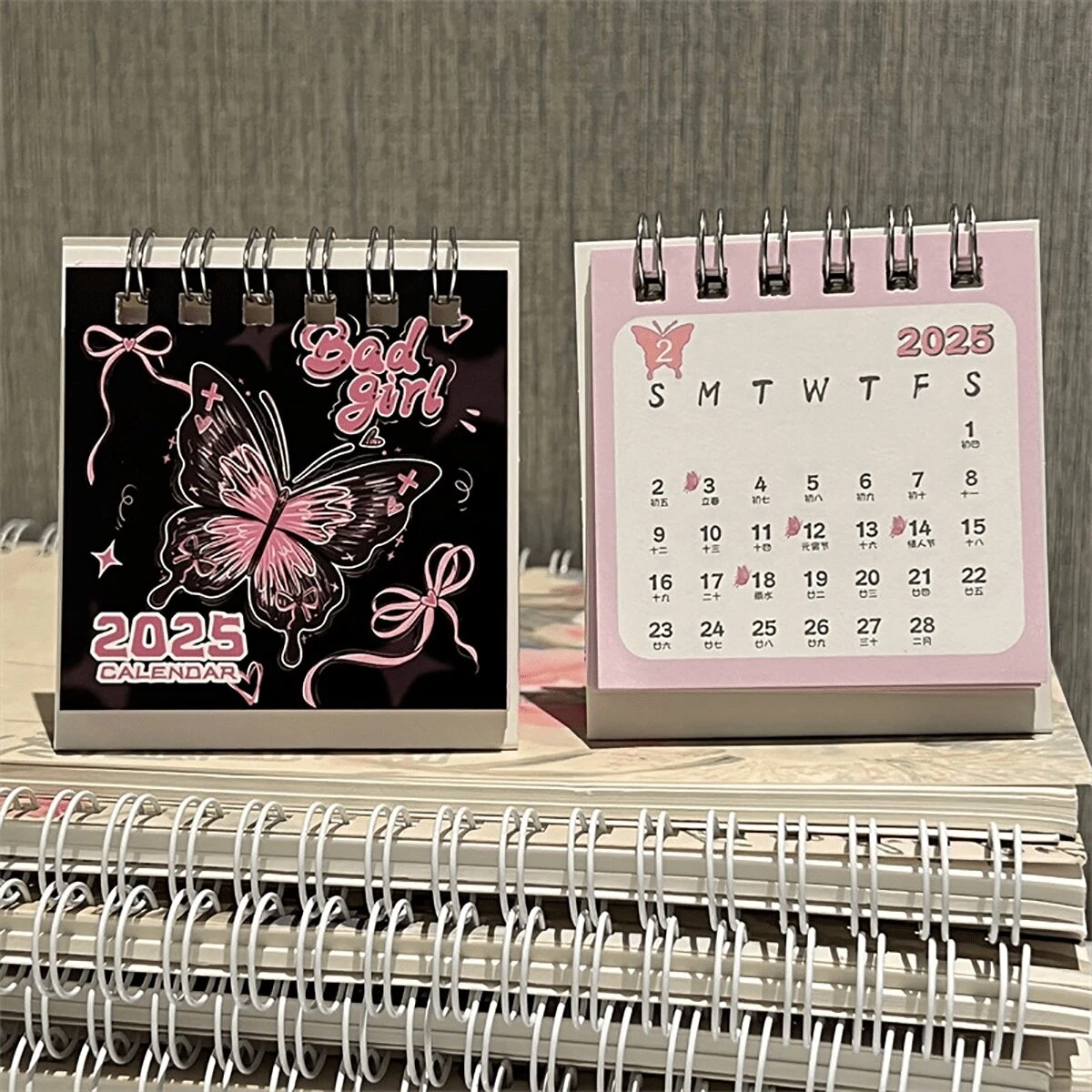 Butterfly Calendar 2025 Mini Desktop Student High-Value Desk Calendar ...