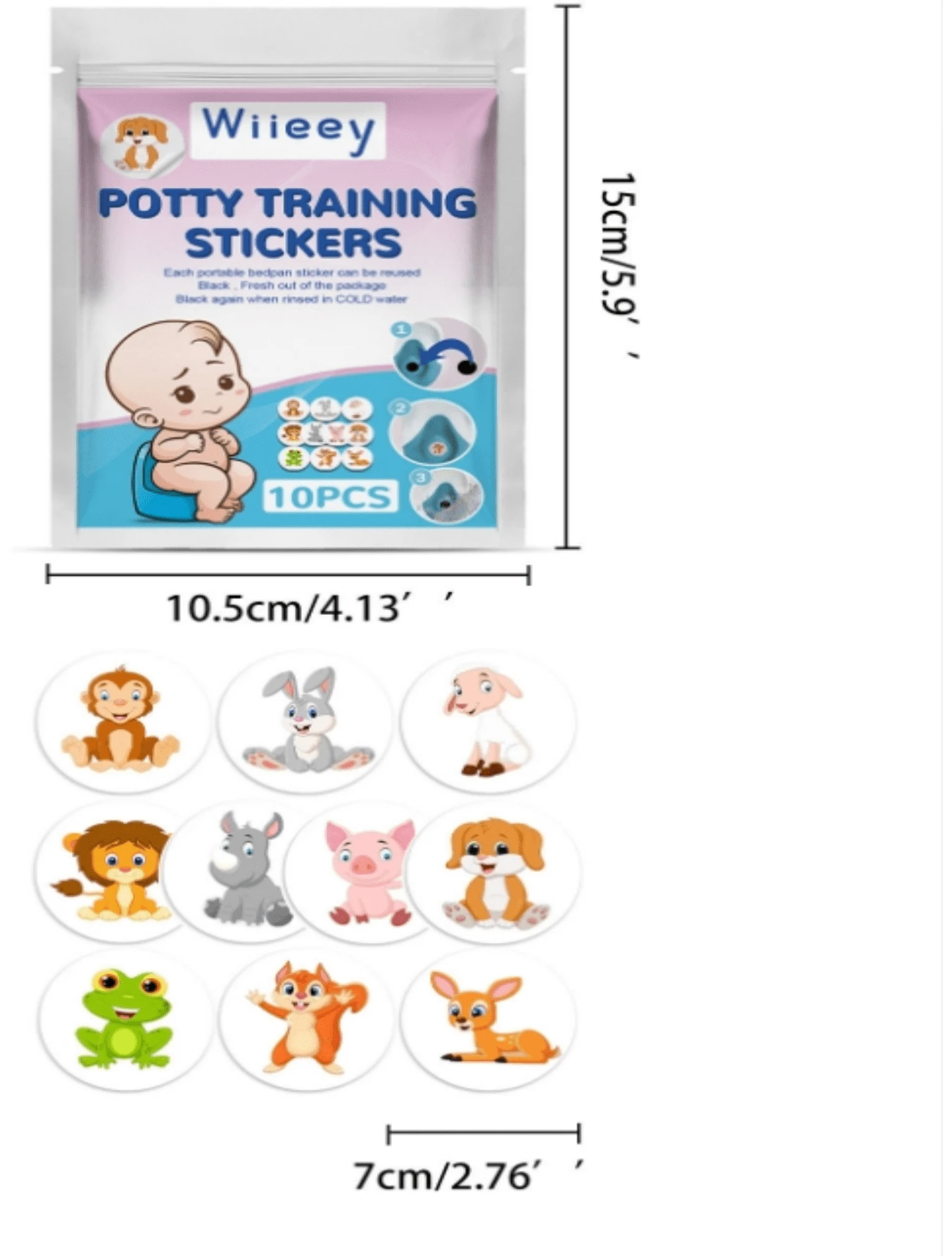 Cartoon Personality Stickers For Potty Training, Children's Urinal ...