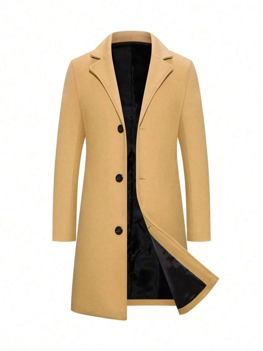 Men Solid Color Coat Jacket, Male Trench Coat | SHEIN USA