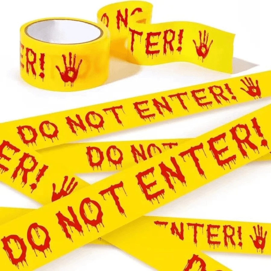 82ft Bloody Handprint Halloween Caution Tape, Plastic Warning Tape For ...