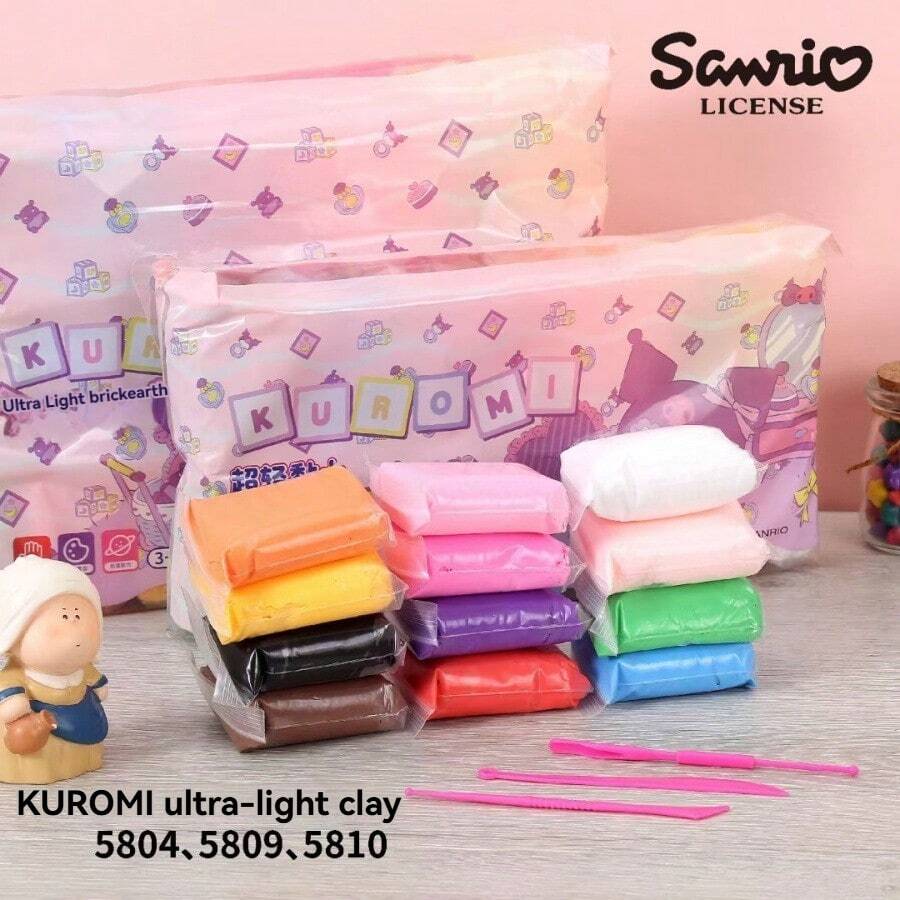 Sanrio Sanrio 12 Color Air Drying Clay Set, Ultra-Light Clay With Sculpting Tools, DIY ...