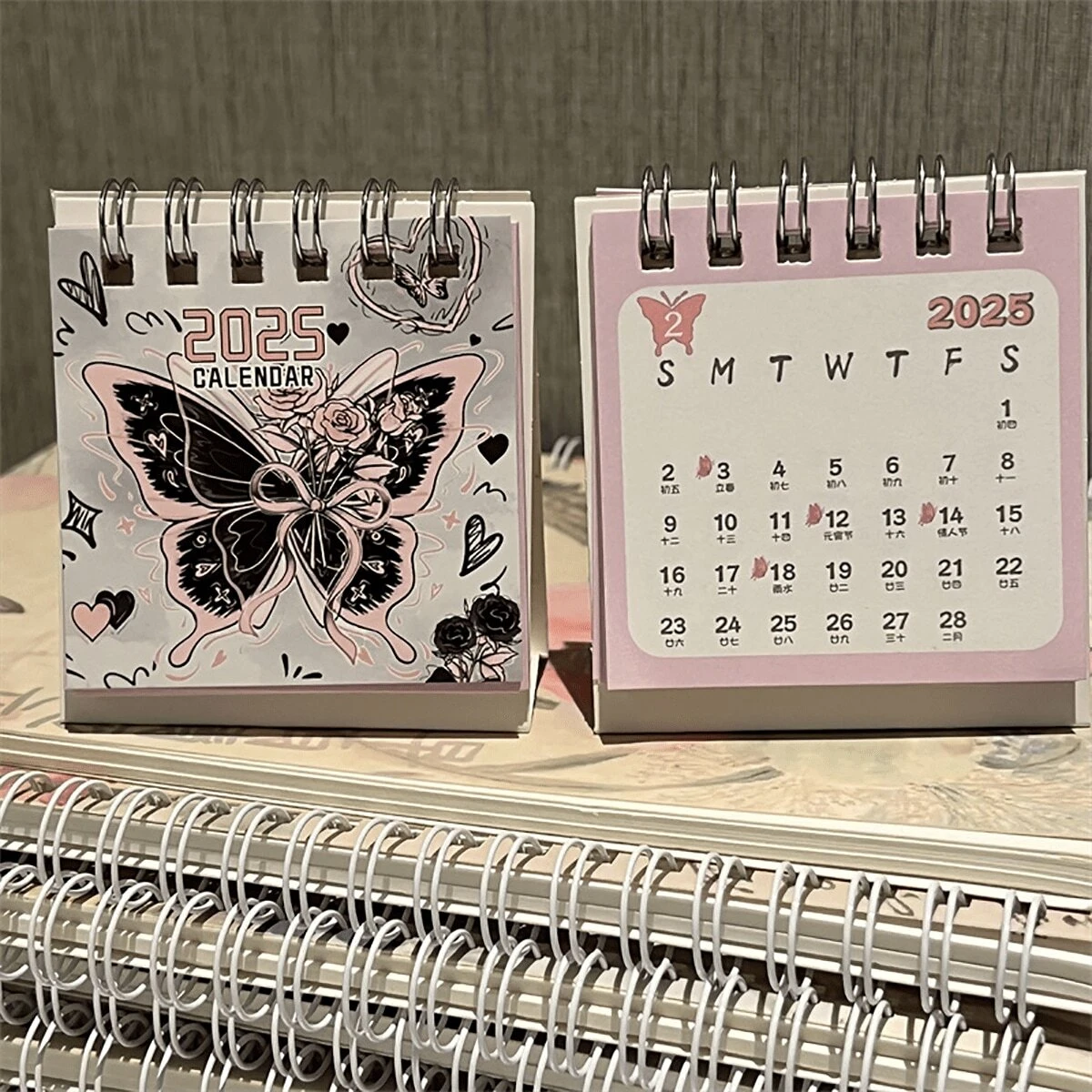 Butterfly Calendar 2025 Mini Desktop Student High-Value Desk Calendar ...