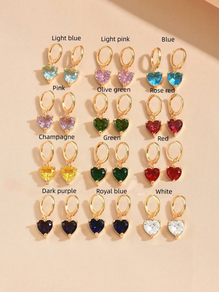 2 Stücke Herz Anhänger goldfarbene Ohrringe, Damenschmuck ...