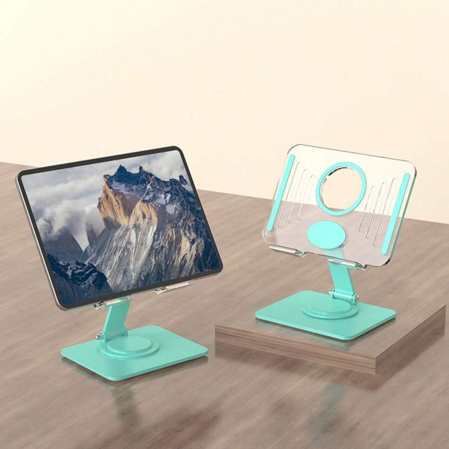 Acrylic Tablet Stand With 360 Degree Swivel Base, Foldable Adjustable ...