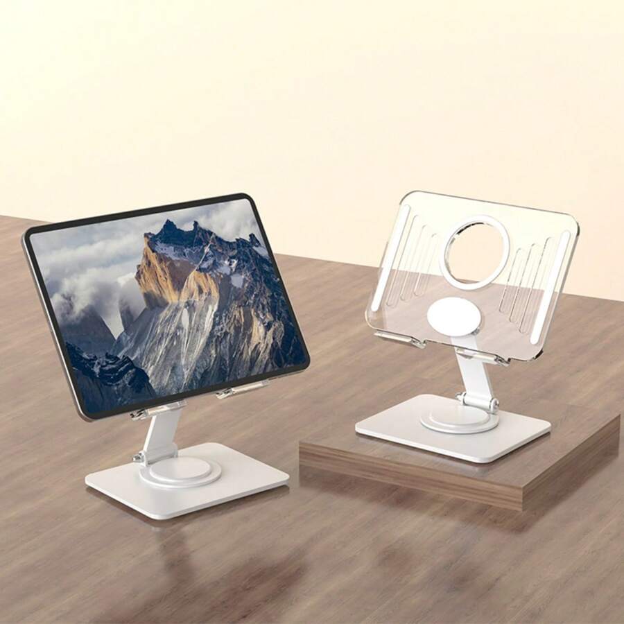 Acrylic Tablet Stand With 360 Degree Swivel Base, Foldable Adjustable ...