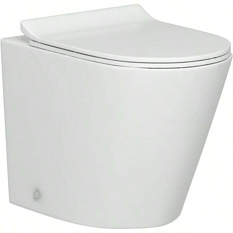 Raised Height Back To Wall Toilet Rimless BTW Pan With White Slim Soft ...