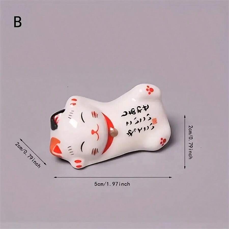 5pcs Cute Ceramic Cat Chopstick Holders - Decorative Chopstick Rest ...