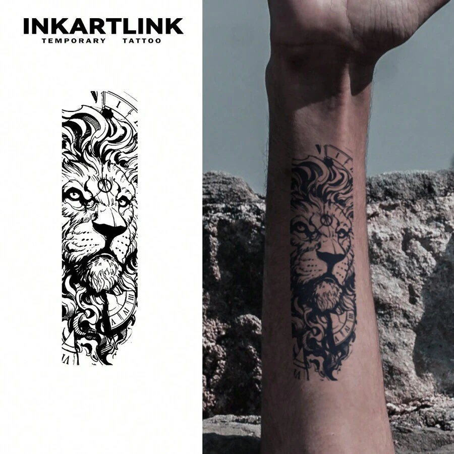 INKARTLINK تقنية ثورية للوشم شبه الدائم، أسد ملك الغابة، وشم واقعي، وشم ...