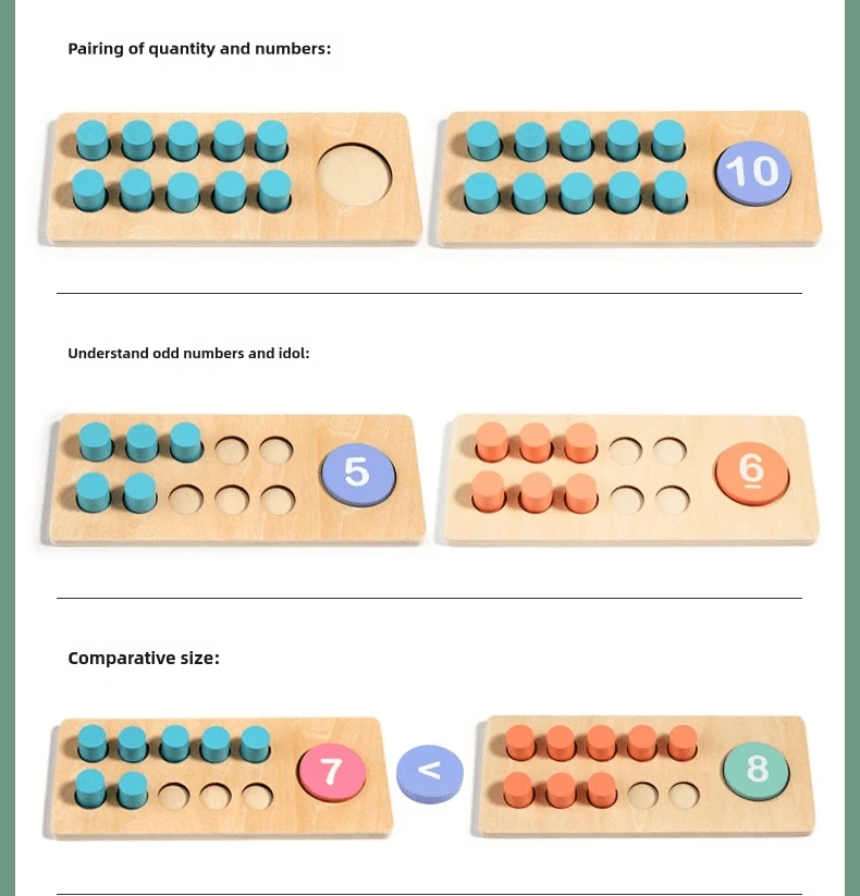 10-Digit Wooden Counting Frame, Montessori Toy, Suitable For Children 3 ...