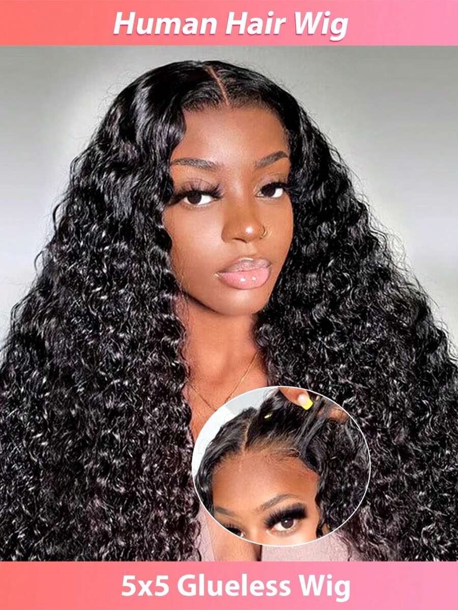 Glueless Wigs Human Hair Pre Plucked Pre Cut 5X5 Closure Wigs Human ...