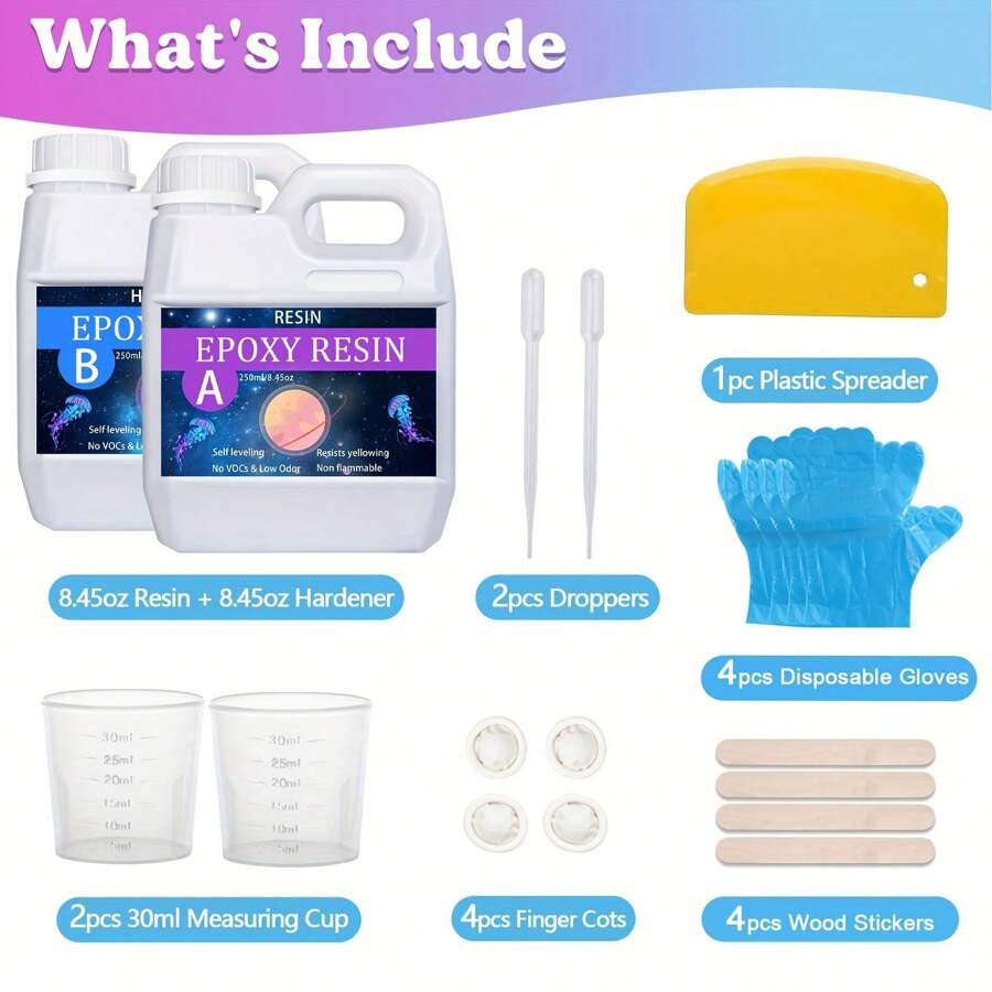 Epoxy Resin Kit - Clear Epoxy Resin Kit - Non-Yellowing No-Bubble Art ...