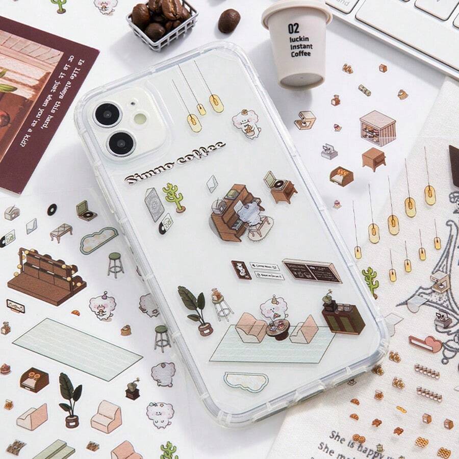 4pcs 3D House Stickers, DIY 3D House Stickers Scene Make Your Own Mini ...