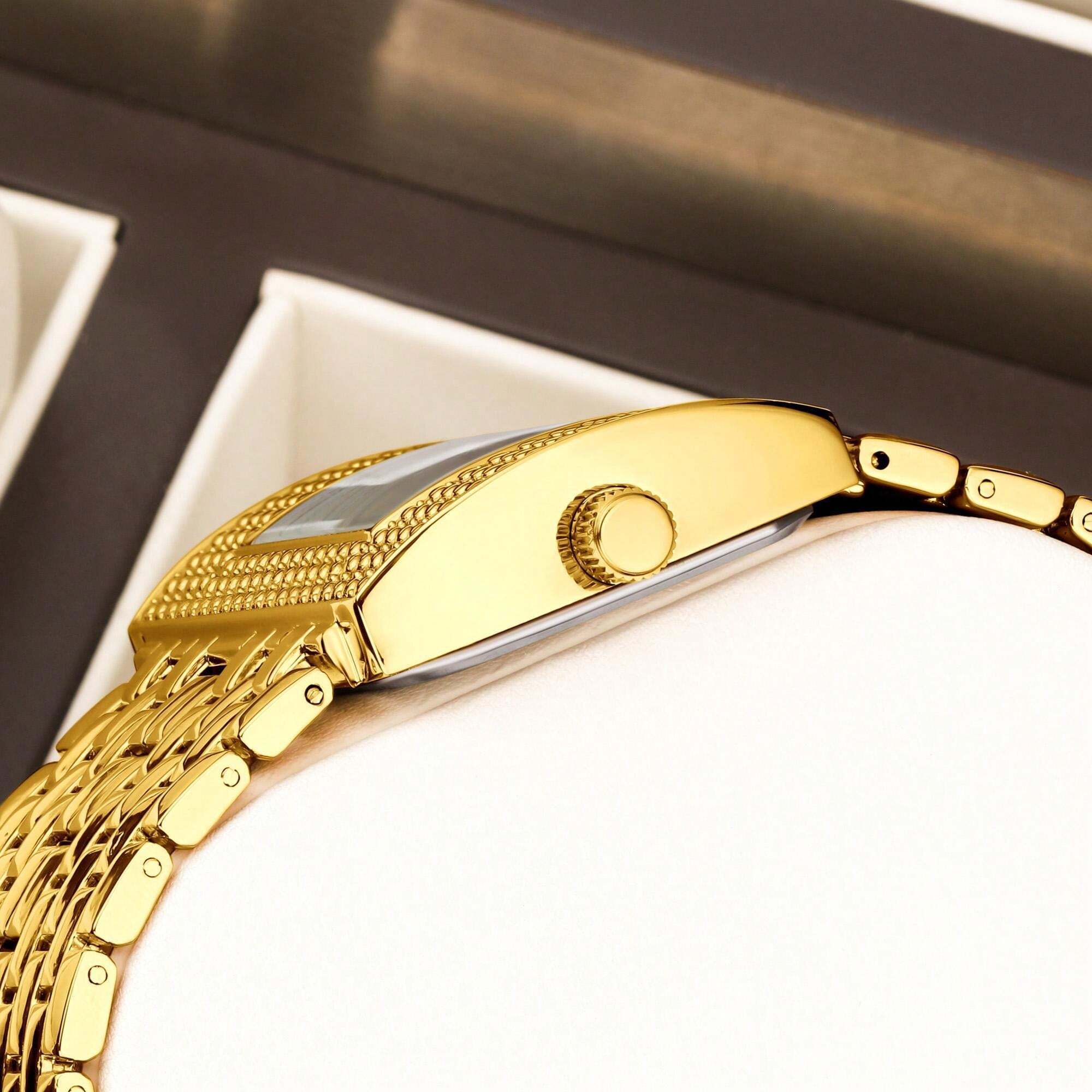 Relógio YaLaLuSi de Luxo para Homens, Caixa Retangular em Liga de Zinco ...