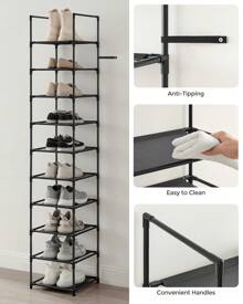 SONGMICS Shoe Rack, 10 Tier Shoe Shelf, Shoe Storage Organizer, Space ...