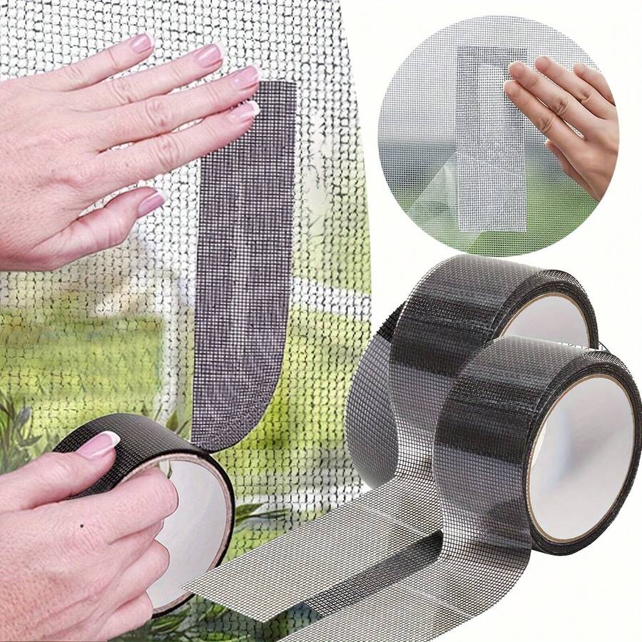 5 Rolls Of Black Screen Window Repair Tape, Plastic Material, Non ...