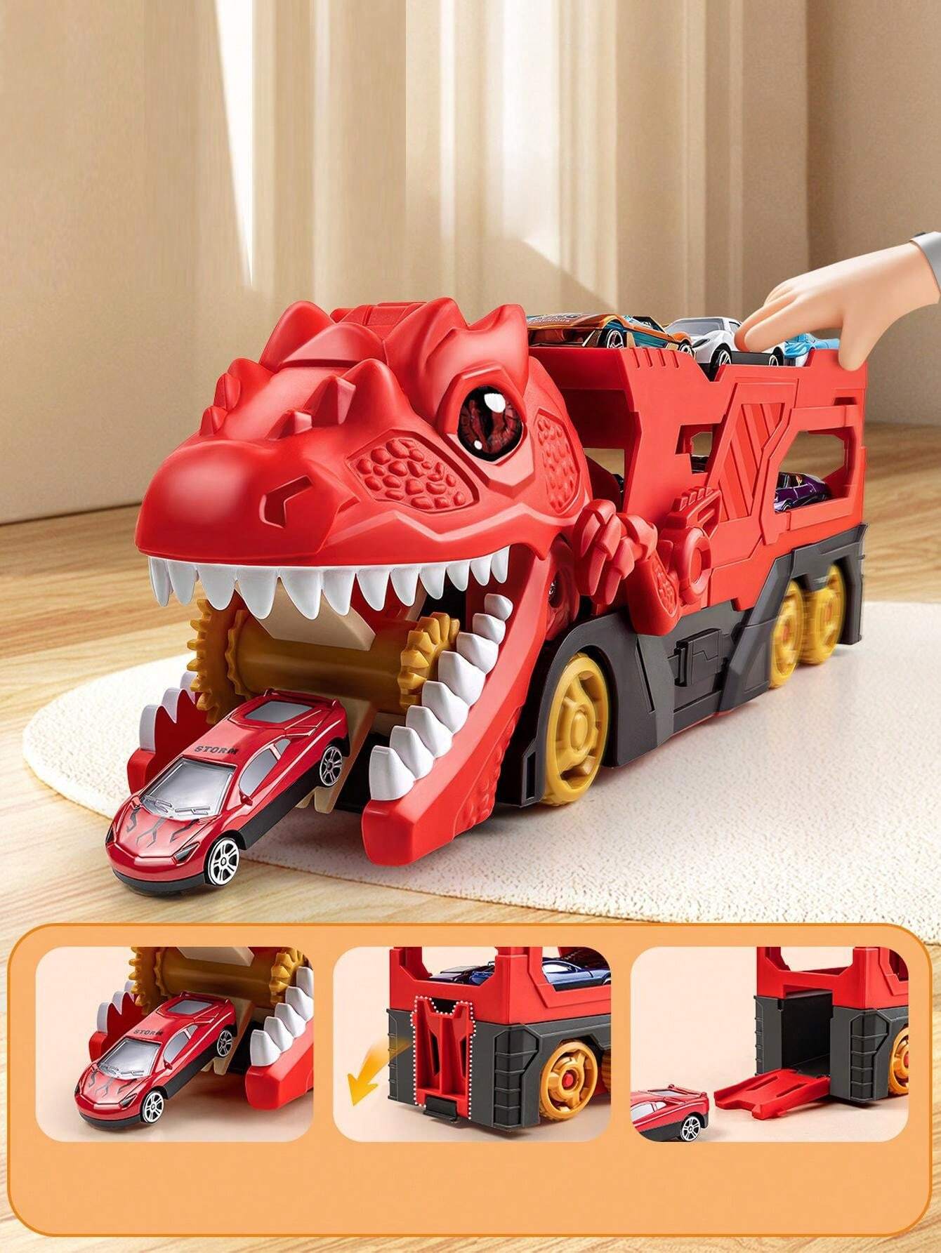 1 Caixa inclui 1 Peça Carro Comendo Dinossauro e 1 Peça Mini Veículo de ...