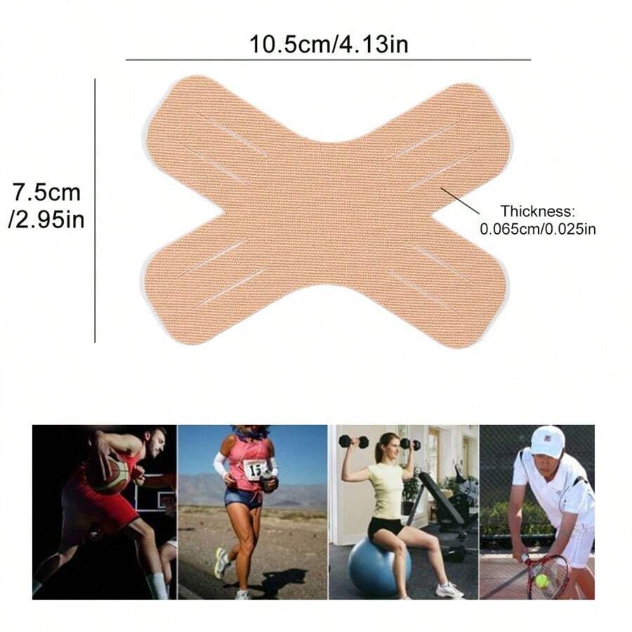 4pcs Pre-Cut X-Shape Muscle Tape, Sports Fitness Kinesiology Tape, For ...