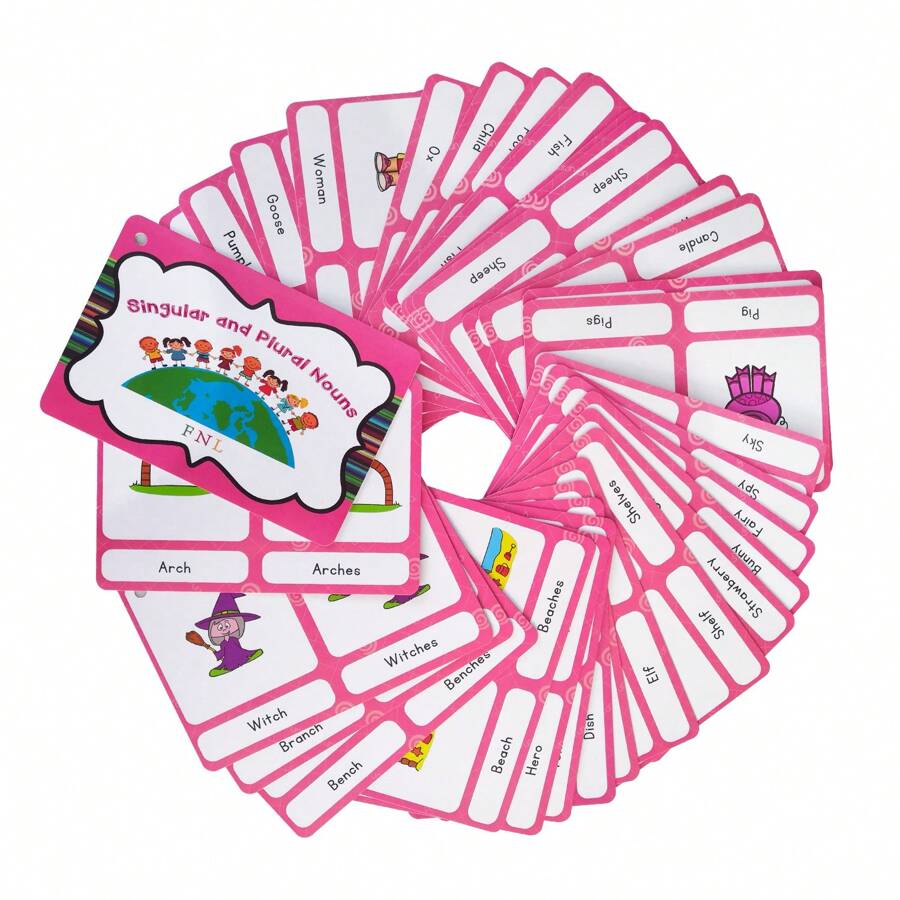 70 Groups Singular And Plural Nouns English Grammar Learning Cards ...