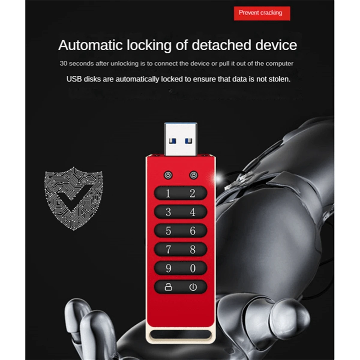 Secure USB Drive, 32GB Encrypted Flash Drive Hardware Password Memory ...