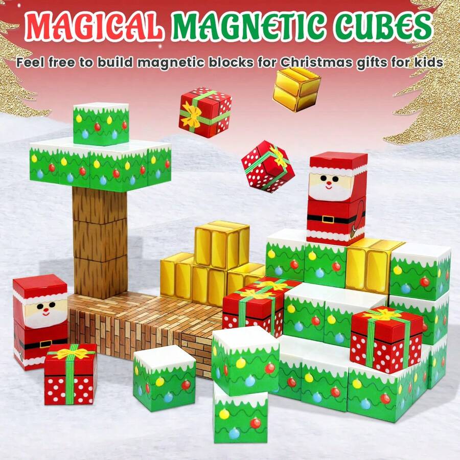 בלוקים מגנטיים צעצועי בניין - Build Mine Magnet World Set, Magnet Cube ...