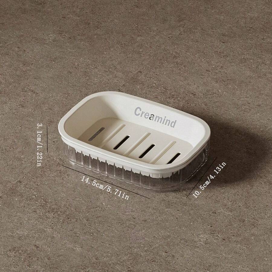 Bathroom Dual-Layer Non-Accumulating Water Soap Dish, Hole-Free Plastic ...