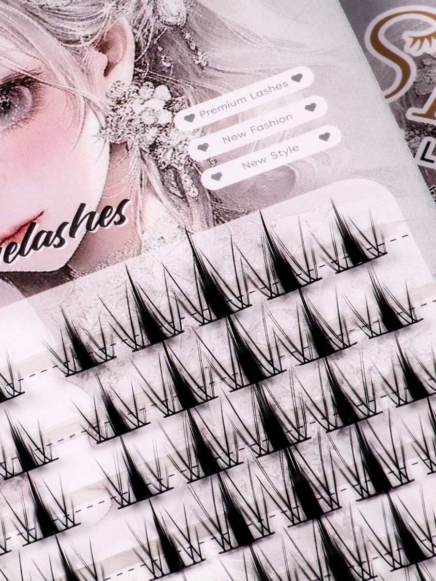 100pcs D Curl 12mm Cluster Lashes Natural Look Cosplay Manga Eyelashes ...