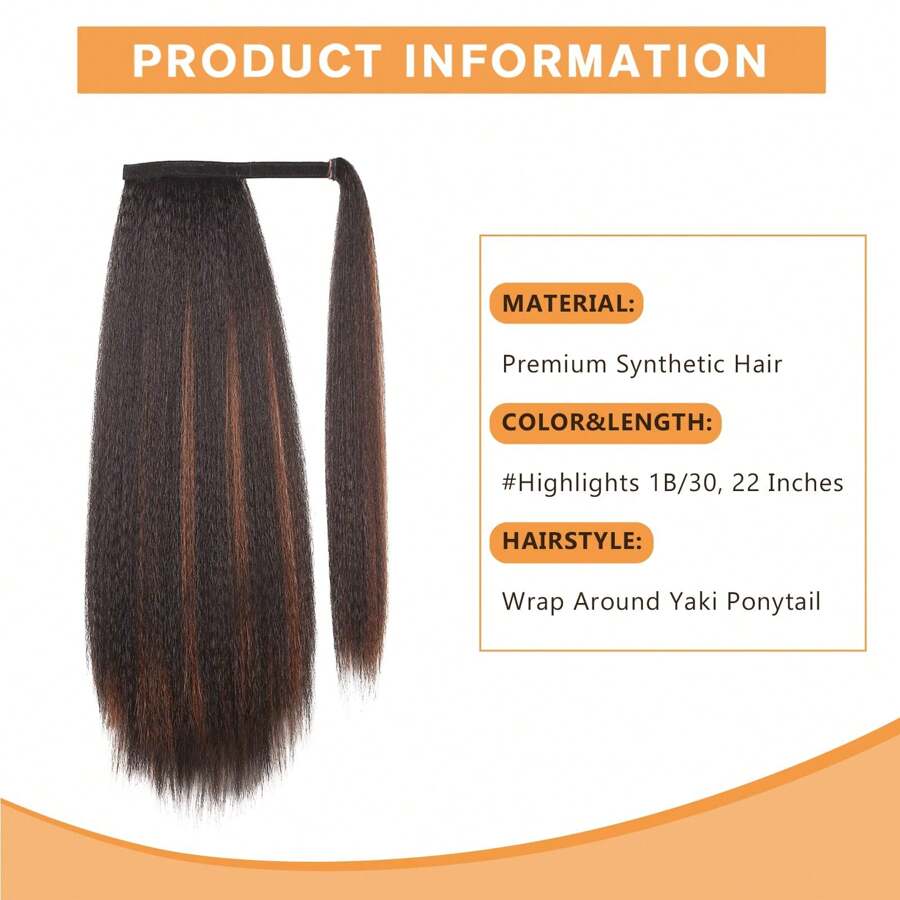 30 Inch Kinky Straight Ponytail Wrap Around Long Ponytail Extension ...