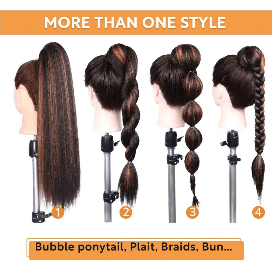 30 Inch Kinky Straight Ponytail Wrap Around Long Ponytail Extension ...