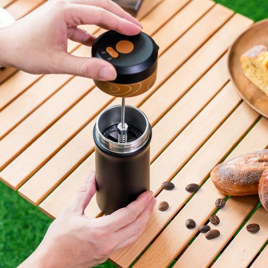 iCafilas 320ml Portable Coffee Pot French Press Coffee Maker Stainless ...