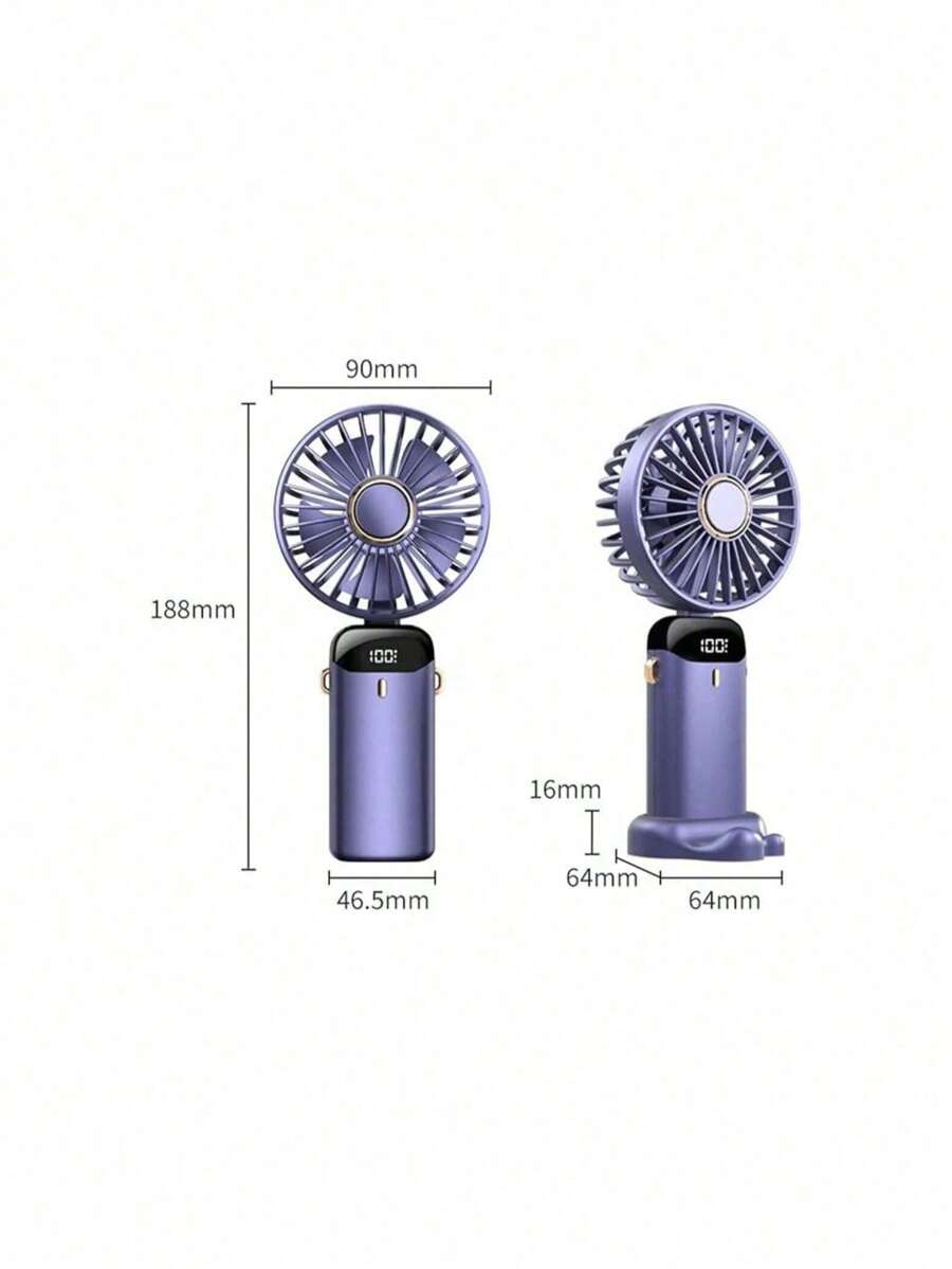 Mini Rechargeable Table Fan With LED Display Portable Desktop Small Fan ...