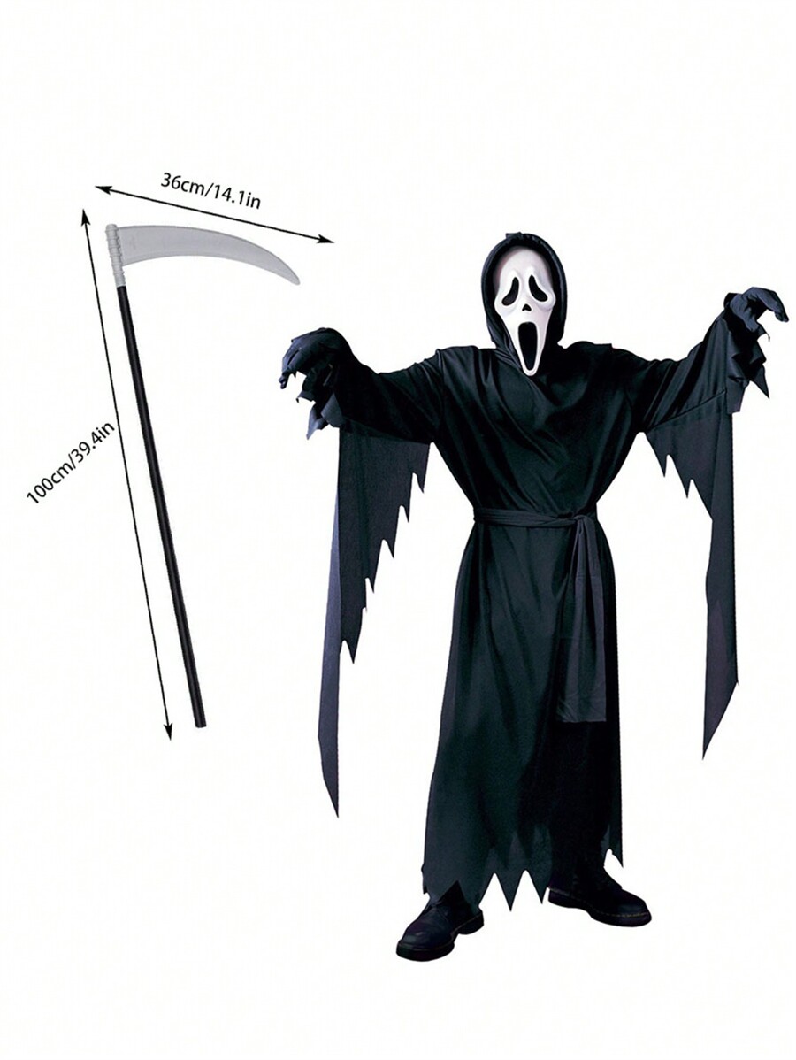 4 peças Scream Cosplay Costumes Horror Thriller Halloween Cloak ...