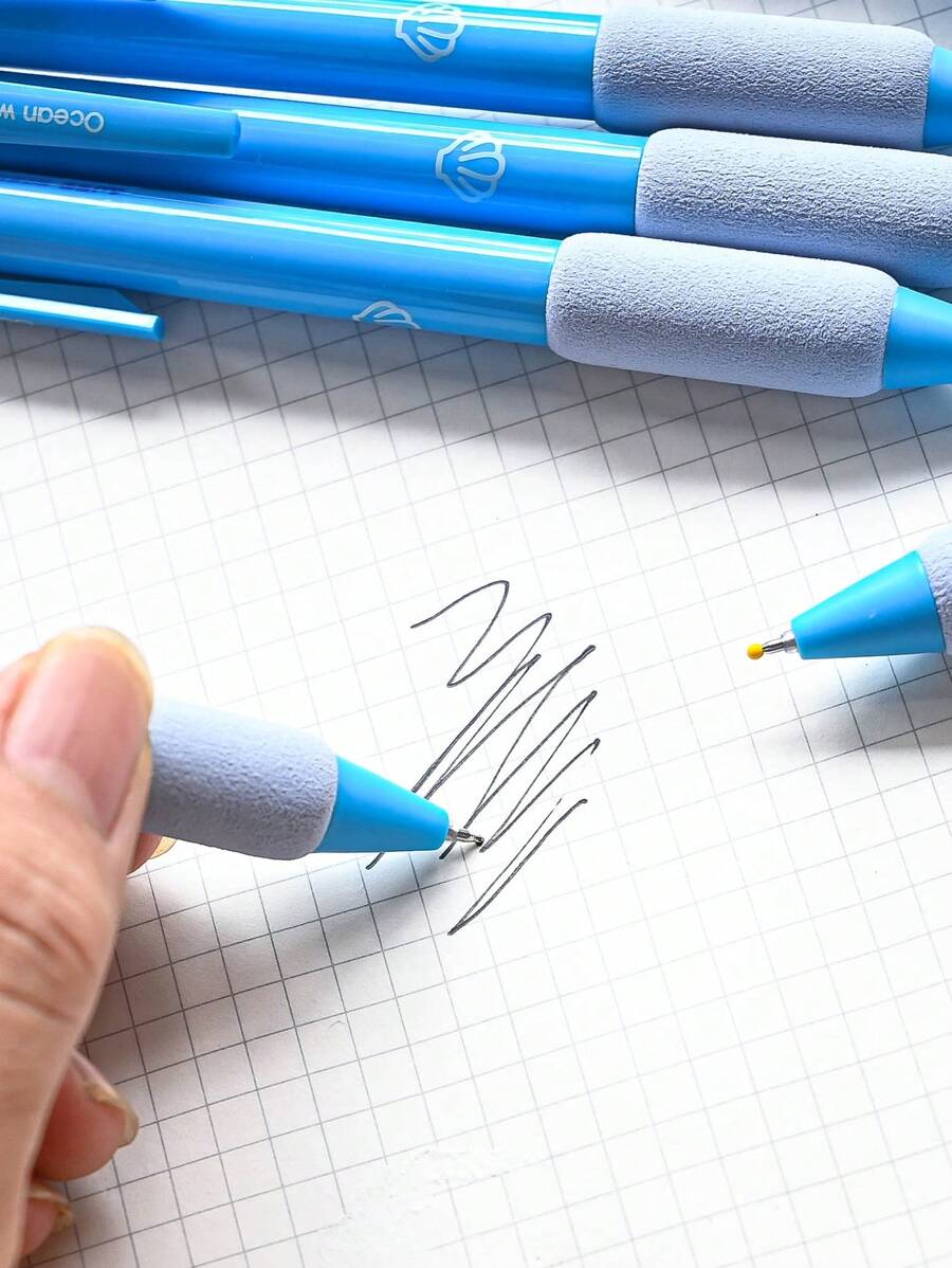 6 Neutral Pens 1 Quick-Drying Pen Cloud Grip Sheath Writing Pen Black ...