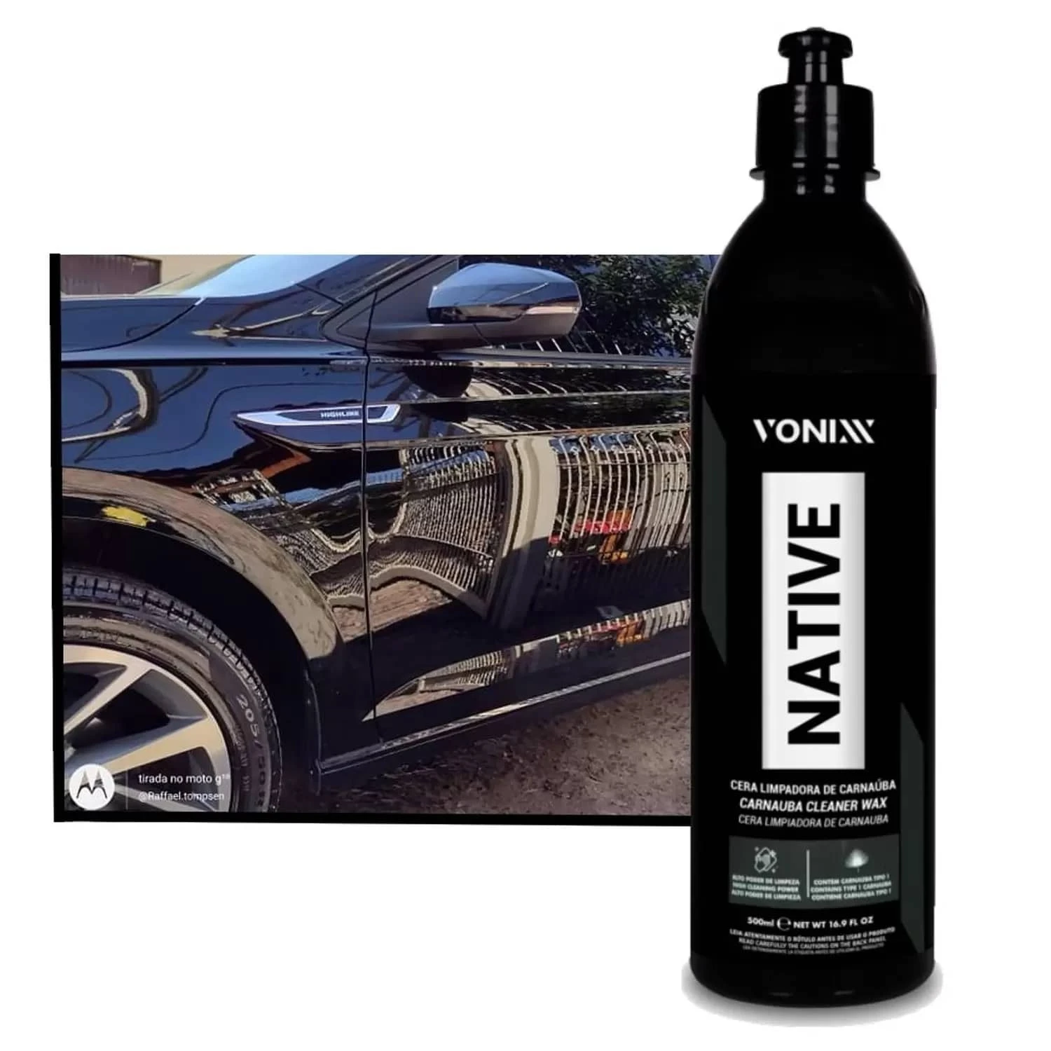 Native Cleaner Wax Liquid Carnauba Wax + Foam Applicator + Microfiber ...