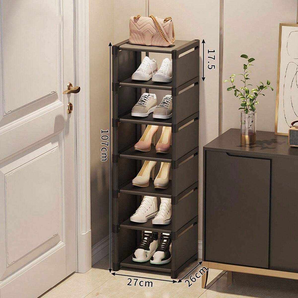 1pc Multilayer Shoe Rack, Modern Vertical Free Standing Shoe Cabinet ...