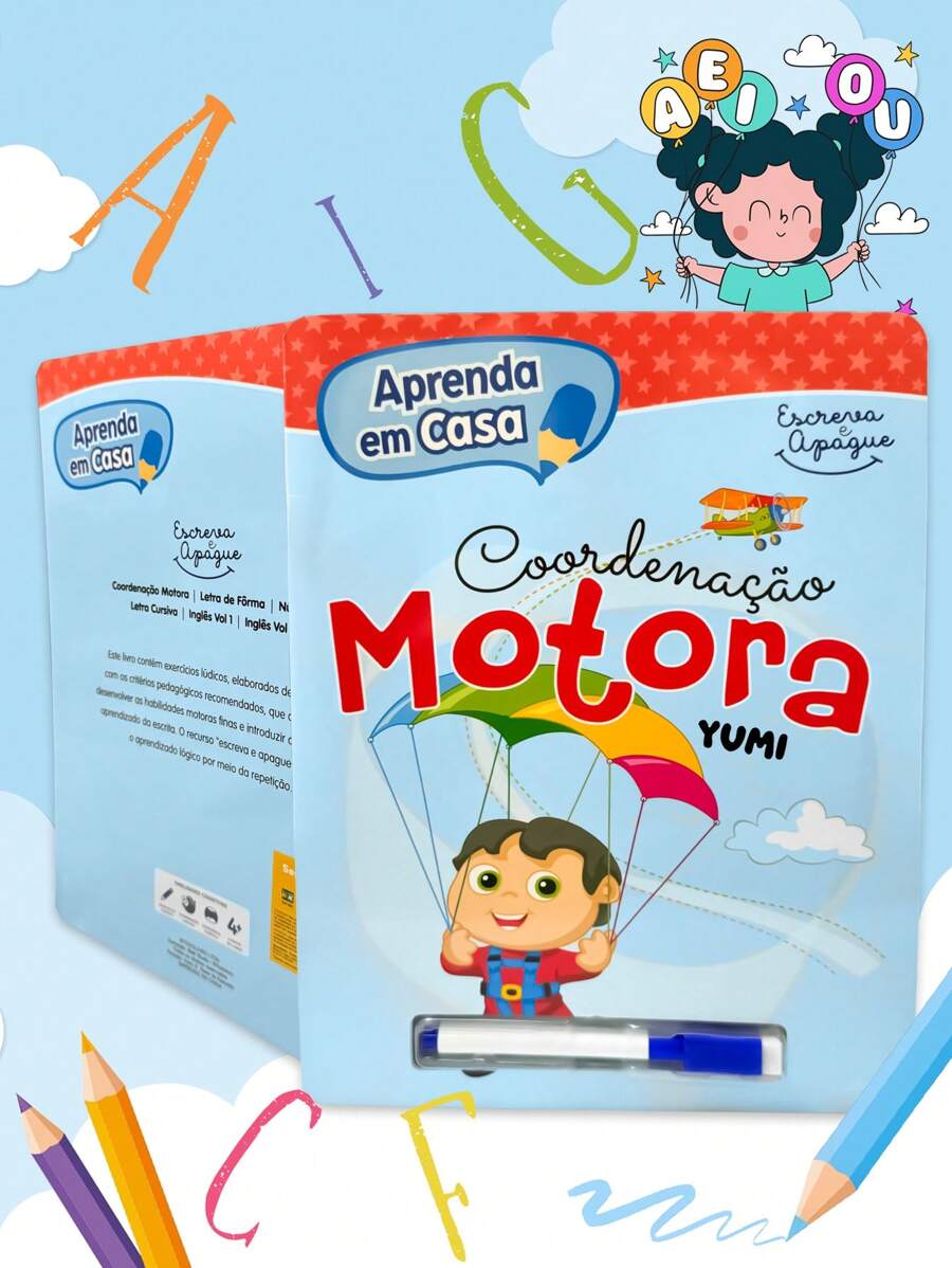 Children's Handwriting Notebook Book With Erasable Magic Pen - Motor ...