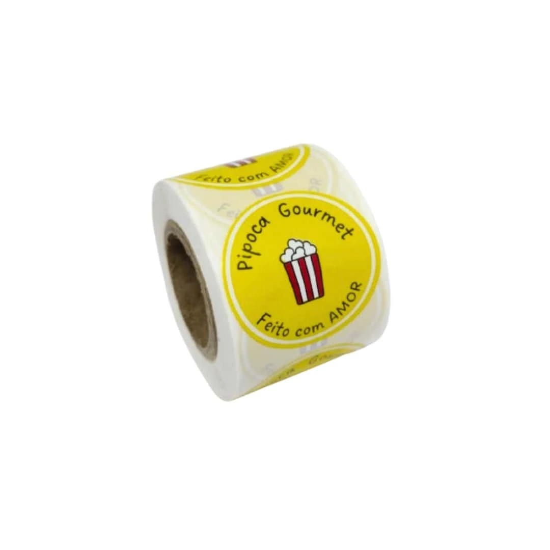 250 Round Gourmet Popcorn Sweets Adhesive Labels | SHEIN USA