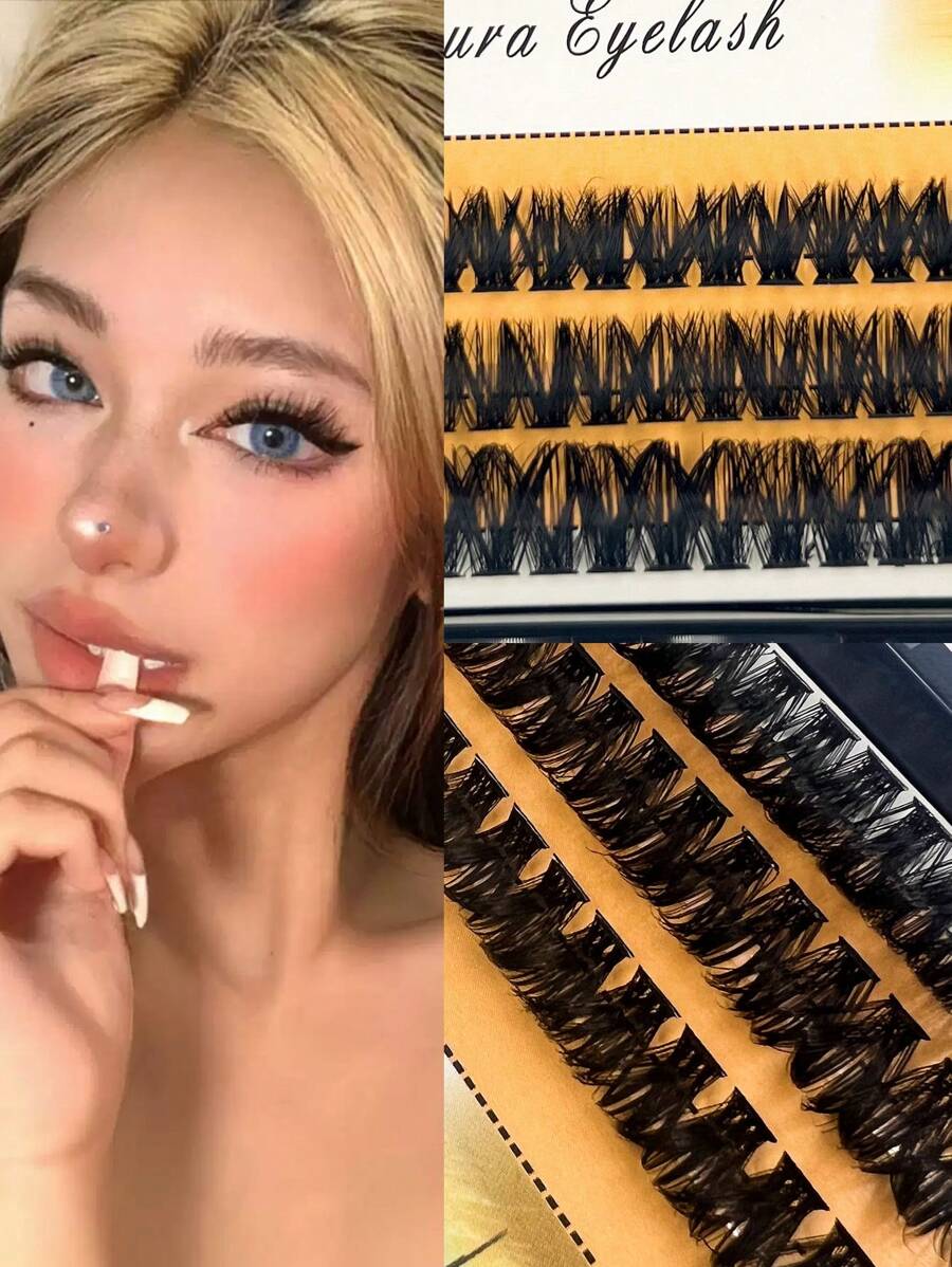 1box/60 Bundles 60D Natural Thick Individual Fake Eyelashes For ...