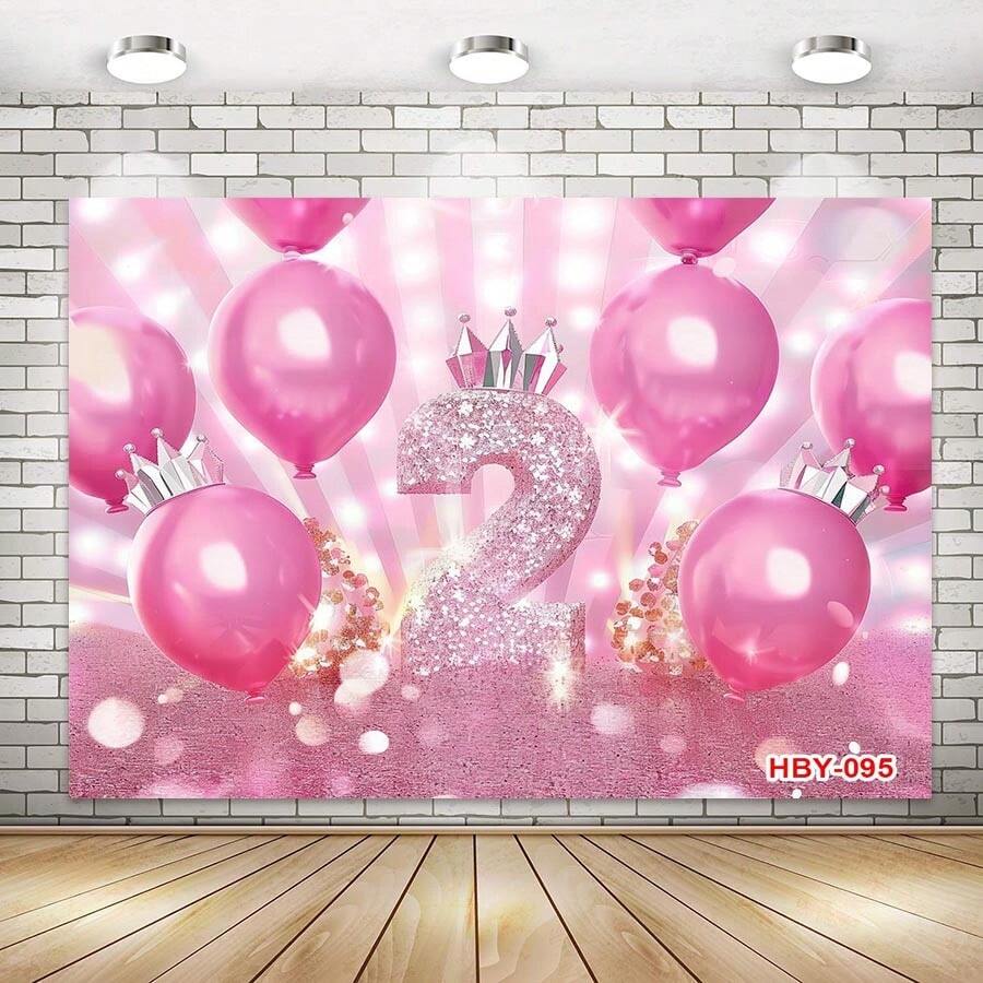 Happy 2nd Birthday Party Backdrop 2 Years Old Birthday Photography ...