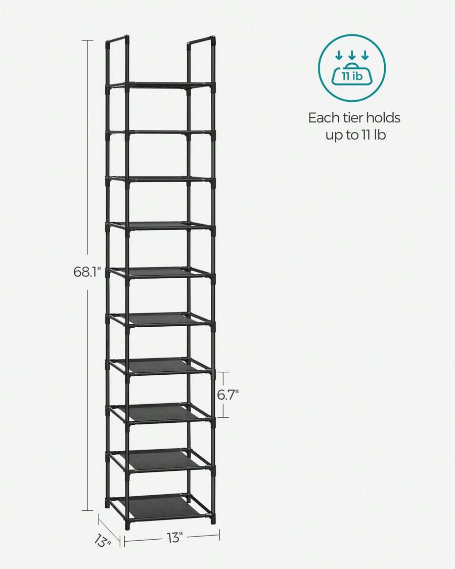 SONGMICS SONGMICS Shoe Rack, 10 Tier Shoe Shelf, Shoe Storage Organizer ...