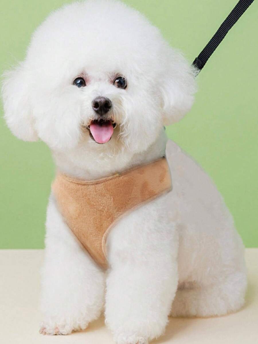 Small Pet Heart Shaped Plush Chest Harness, Warm And Cold Resistant ...