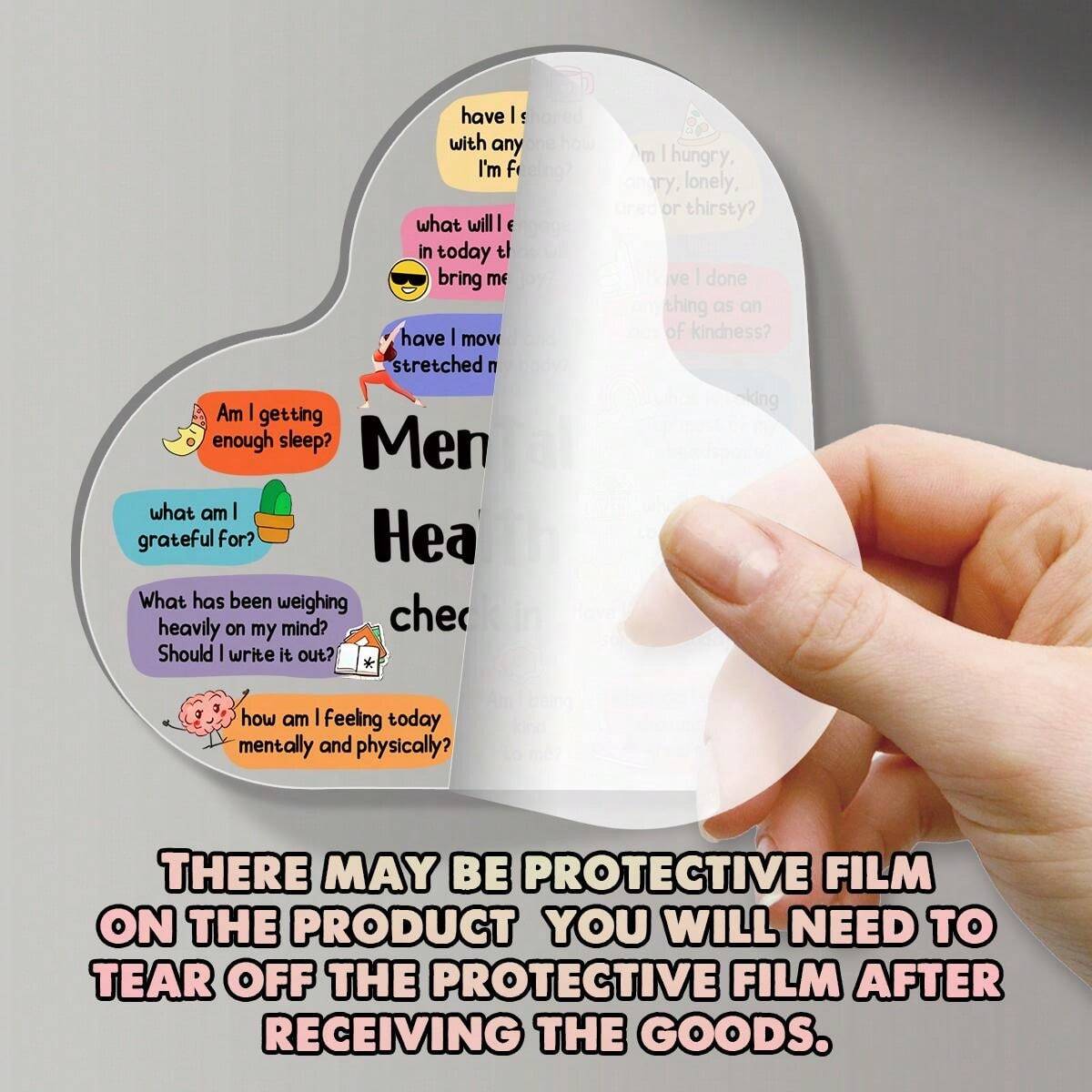 1 pieza Placa de salud mental, Letrero con corazón acrílico de "Check ...