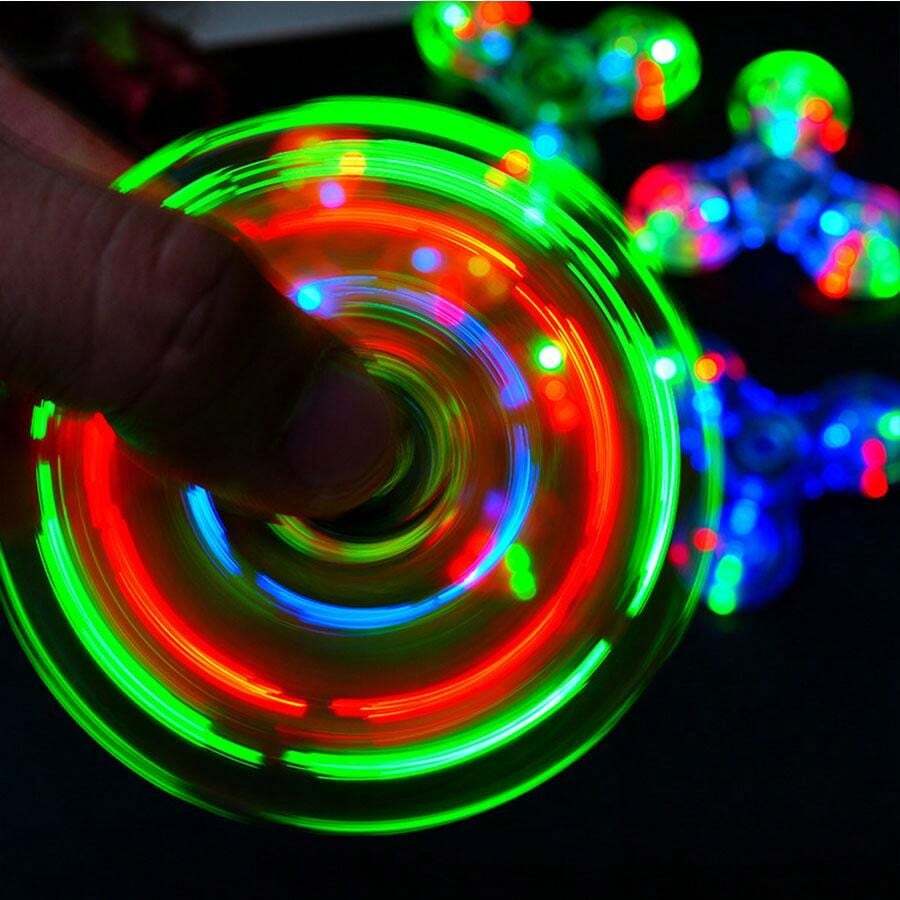 Colorful Fingertip Crystal Gyroscope With Lights. LED Luminous ...