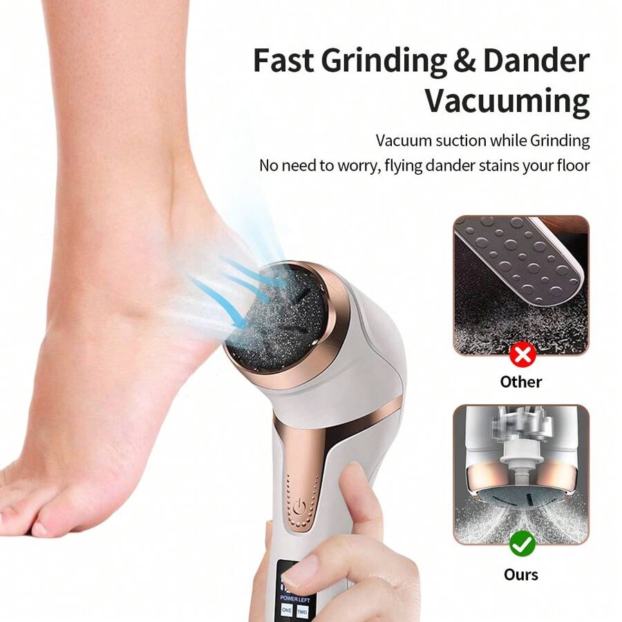 Electric Foot File, 1 Count 2 Speed & 3 Roller Heads Foot Callus ...
