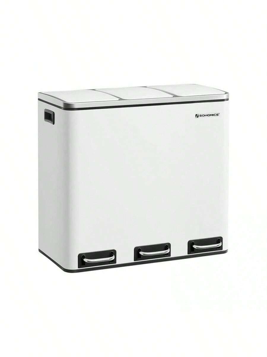 Stainless Steel Trash Can Garage Can Multi-Compartment Plastic Inner ...