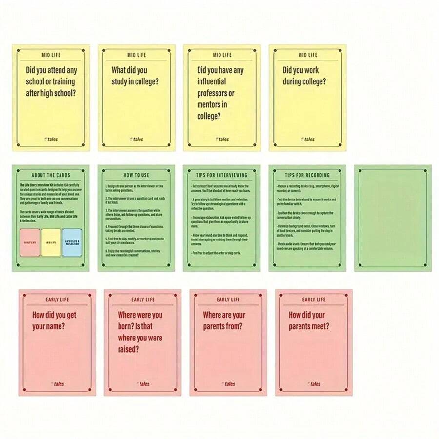 150pcs Life Story Interview Cards - Memory Conversation Prompt Cards ...