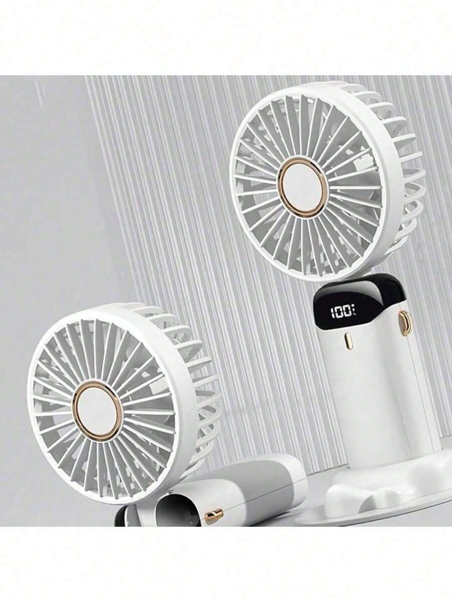 Mini Rechargeable Table Fan With LED Display Portable Desktop Small Fan ...